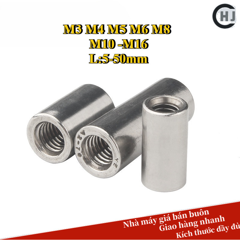Ống nối ty ren inox - Nối ren INOX 304 M3 M4 M5 M6 M8 M10 -M16 【 HJC ...
