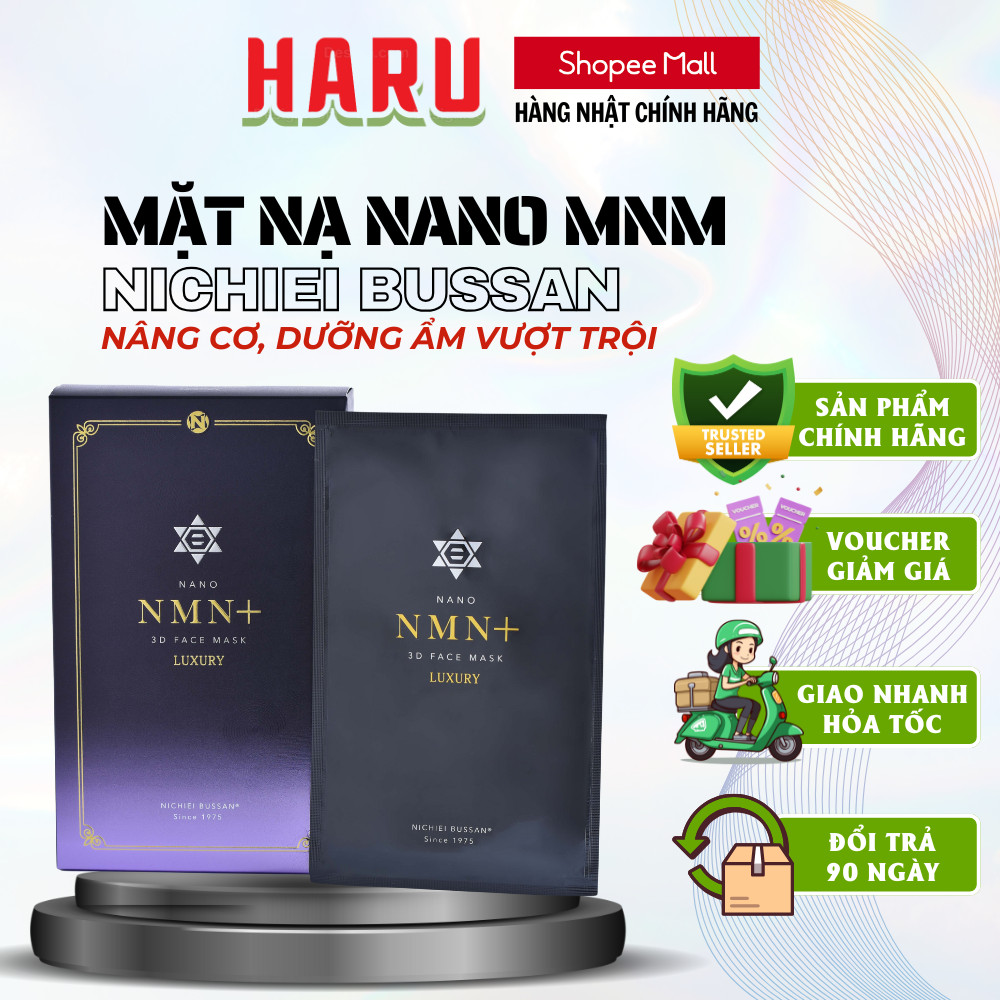 Mặt Nạ Nano NMN 3D Face Mask Luxury - Dưỡng Sáng & Phục Hồi Da - Hộp 8 Miếng - Nichiei Asia ...