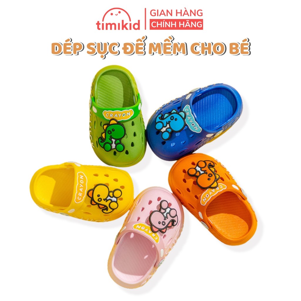 Dép Sục Đế Mềm Chống Trượt - Dép Crocs Cho Bé Họa Tiết Khủng Long Nhiều ...