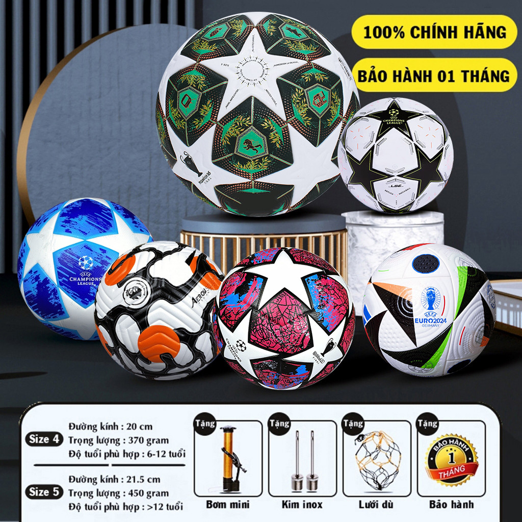 Bóng Đá King Ball Size Số 4 5 Ngoại Hạng C1 Euro Trái Banh Bóng Đá ...