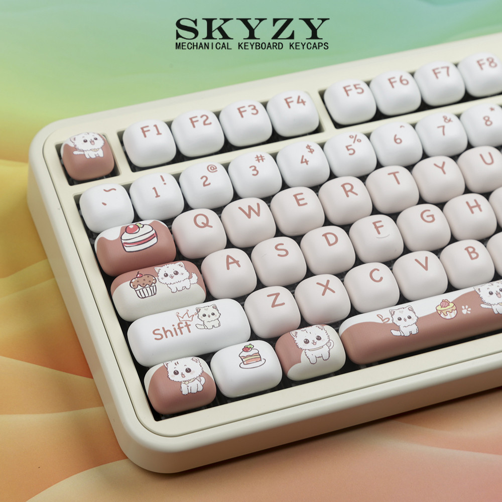 Món tráng miệng Mèo con Keycaps MOG Profile Mèo tròn PBT Dye Sub Keycap ...