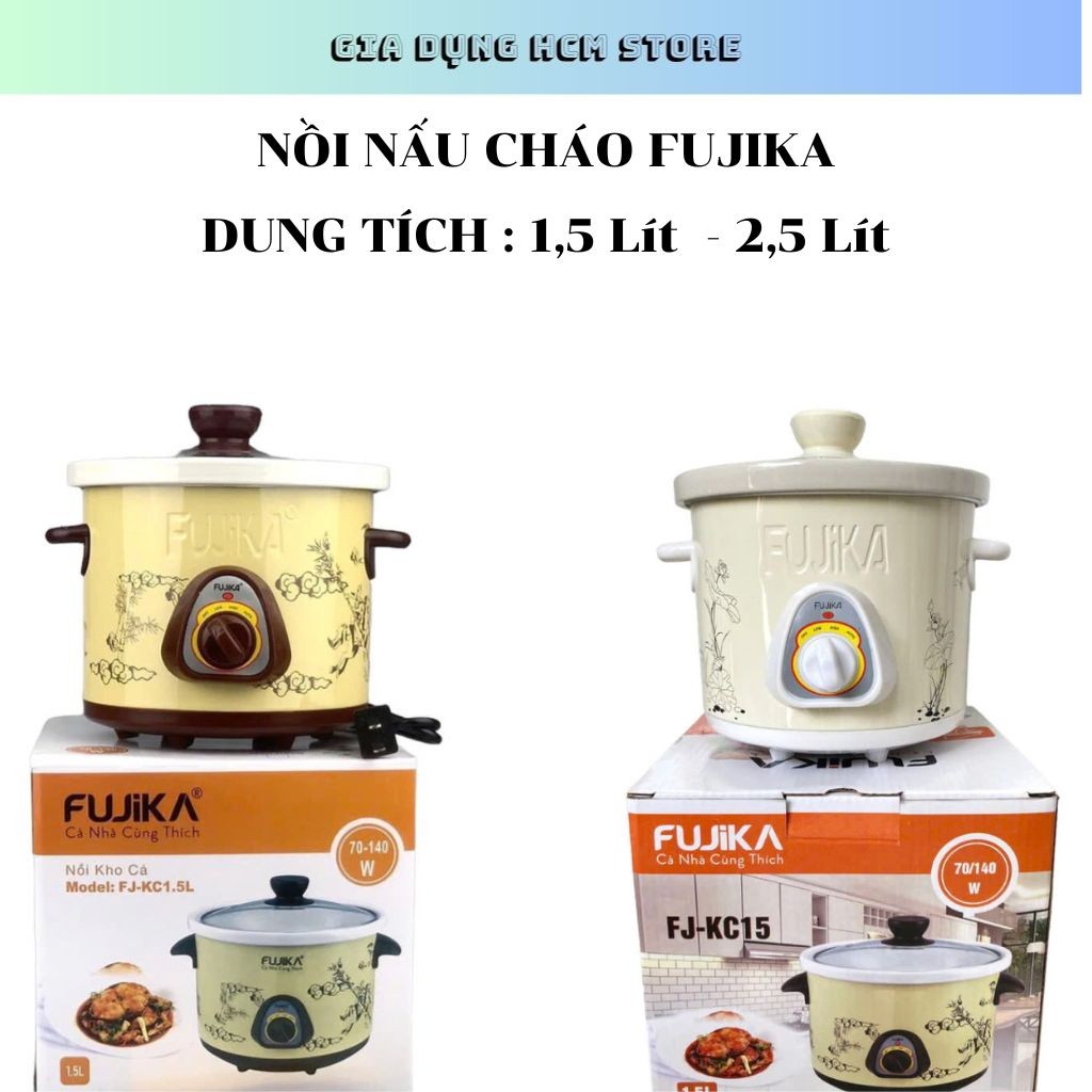 Nồi nấu cháo cho bé, kho cá, nồi hầm cháo chậm FUJIKA dung tích 1,5 Lít ...
