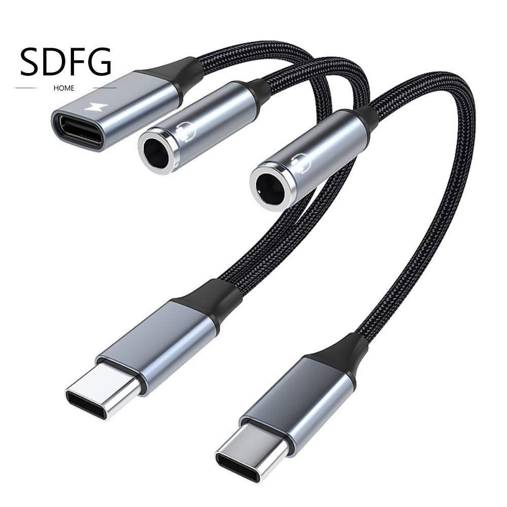 Cáp SDFG Type C sang Dual Type C, Cáp âm thanh USB C 3,5 MM 2 trong 1 ...