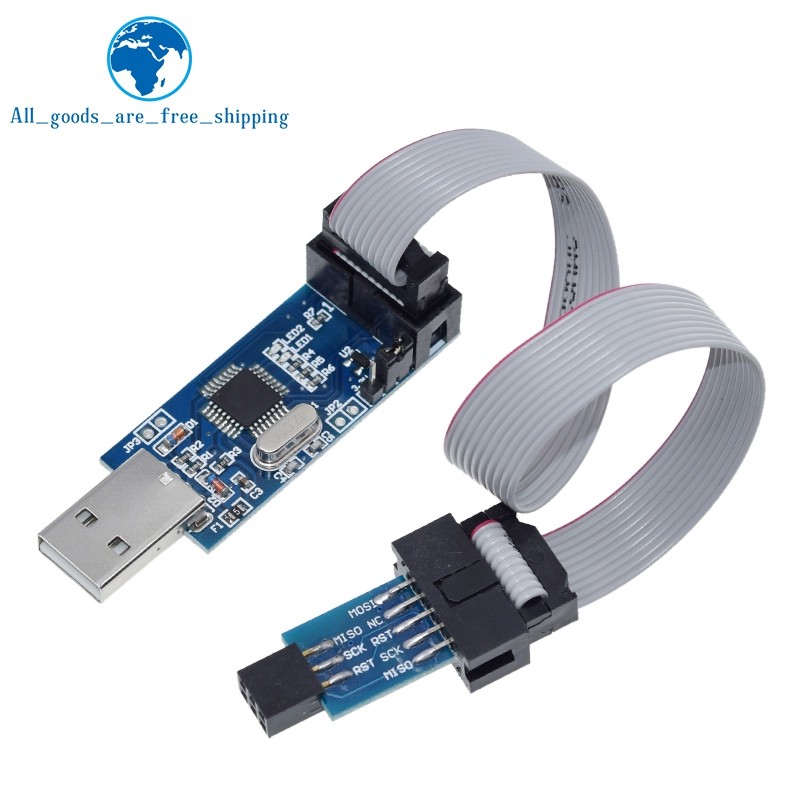 1 Bộ USBASP USCISP AVR Lập trình viên USB ATMEGA8 ATMEGA128 ATtiny ...