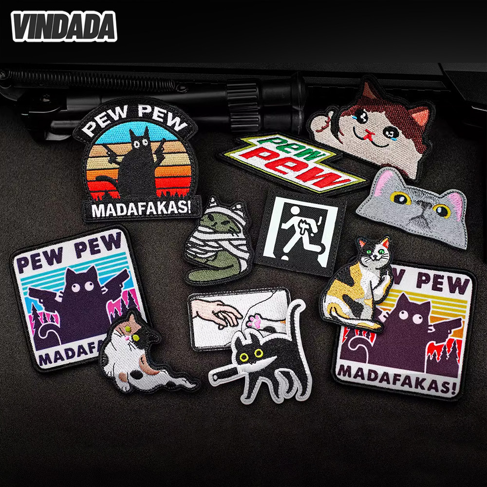 Cat Series Morale Armband Chiến Thuật Ngoài Trời Quân Sự Quạt Băng Tay Ba Lô Velcro Patch ...