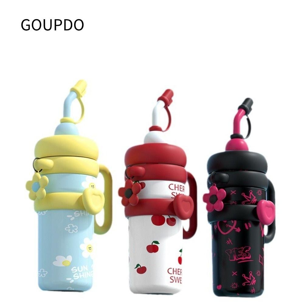 Cốc hút chân không GOUPDO, Cốc cách nhiệt bằng thép không gỉ 316 930ML, Ống hút nắp bền có tay ...