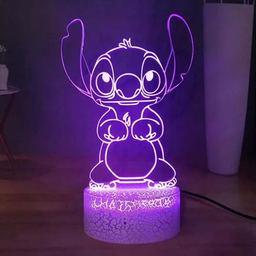 Stitch LED Night Light, Lilo & Stitch 16 Colors 3D Acrylic Table Lamp ...