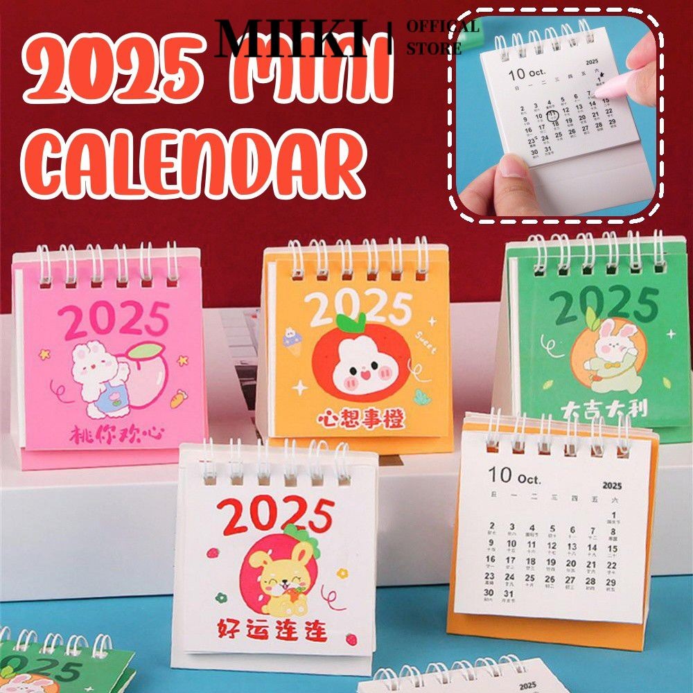 EELHOE Mini Desk Calendar 2025 Cartoon Standing Flip Desktop Calendar ...