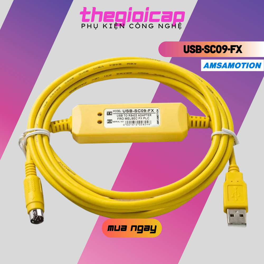 Cáp Lập Trình PLC Mitsubishi AMSAMOTION USB-SC09-FX | Shopee Việt Nam