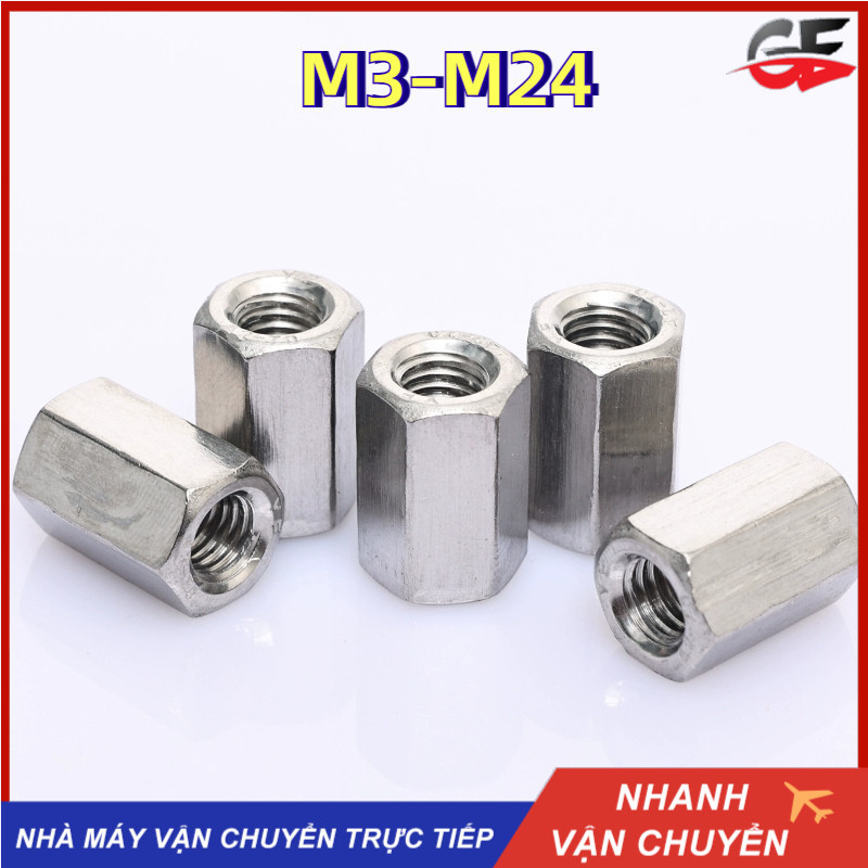 M3-M24 Ống nối ty ren lục giác inox 304 - Nối ren，Đai ốc nối [GE-XS-1 ...