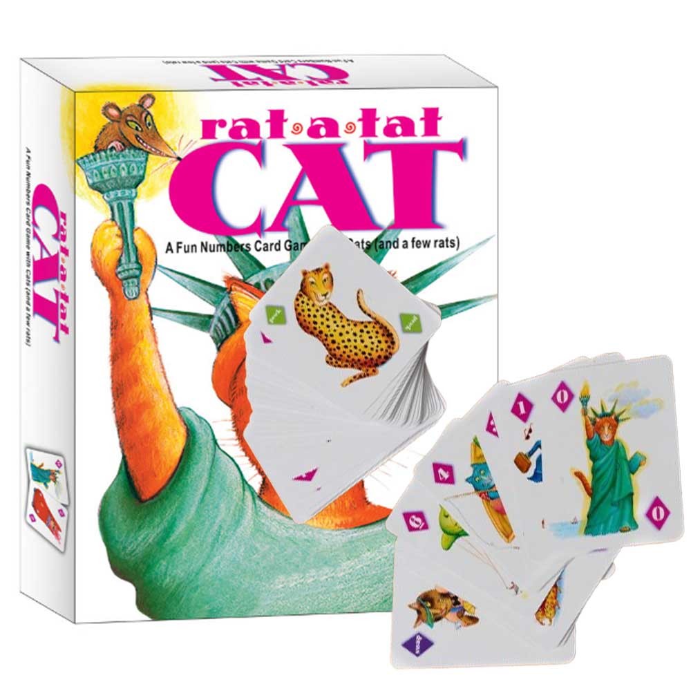Card Game Rat-A-Tat-Cat A Fun Numbers Card Game with Cats Rat-a-Tat-Cat Party Game Family Game ...