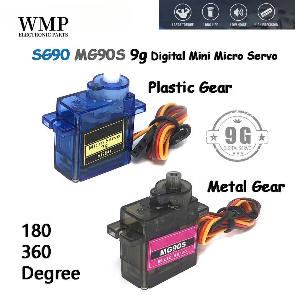 Sg90 MG90S 9G Kỹ Thuật Số Mini Micro Servo 180 / 360 Độ Cho Máy Bay Trực Thăng RC Máy Bay Mini ...
