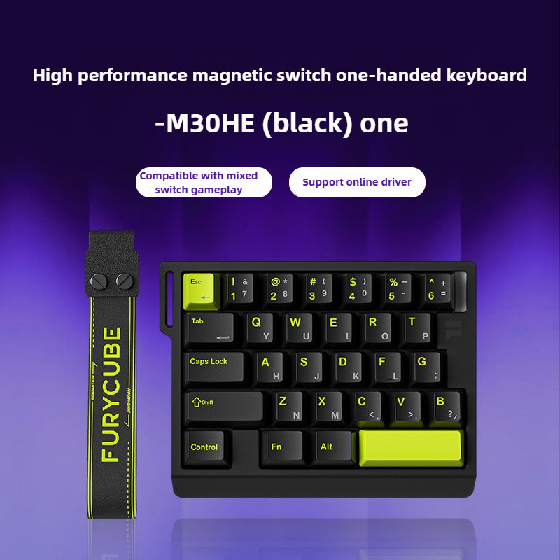 FURYCUBE M30HE One Handed Magnetic Switch Esports Keyboard Wired 8KHz ...