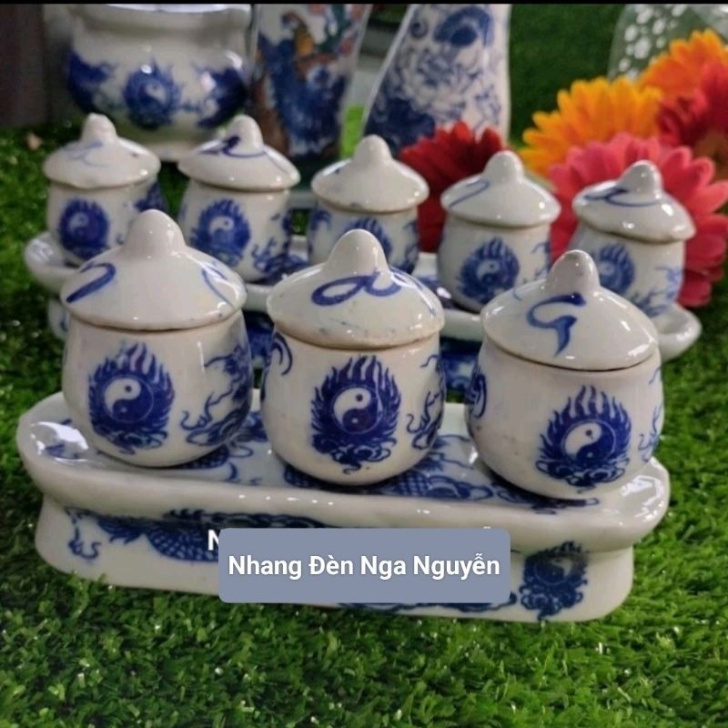 Bộ 3 chung ly,5 ly sứ rồng xanh thờ cúng | Shopee Việt Nam