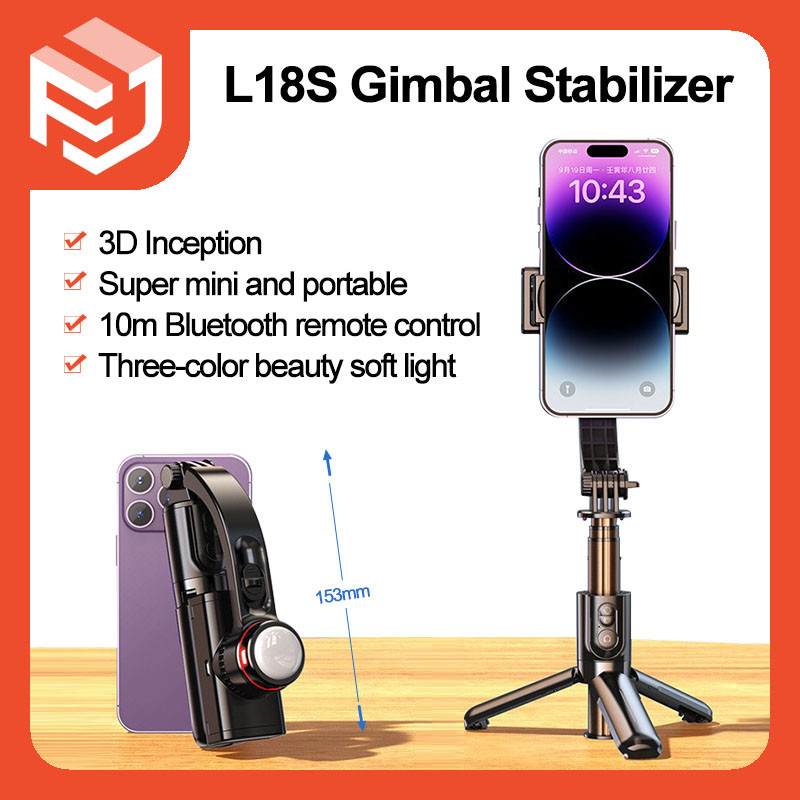Bộ ổn định Gimbal L18s cho điện thoại Chân máy Selfie có đèn lấp đầy ...