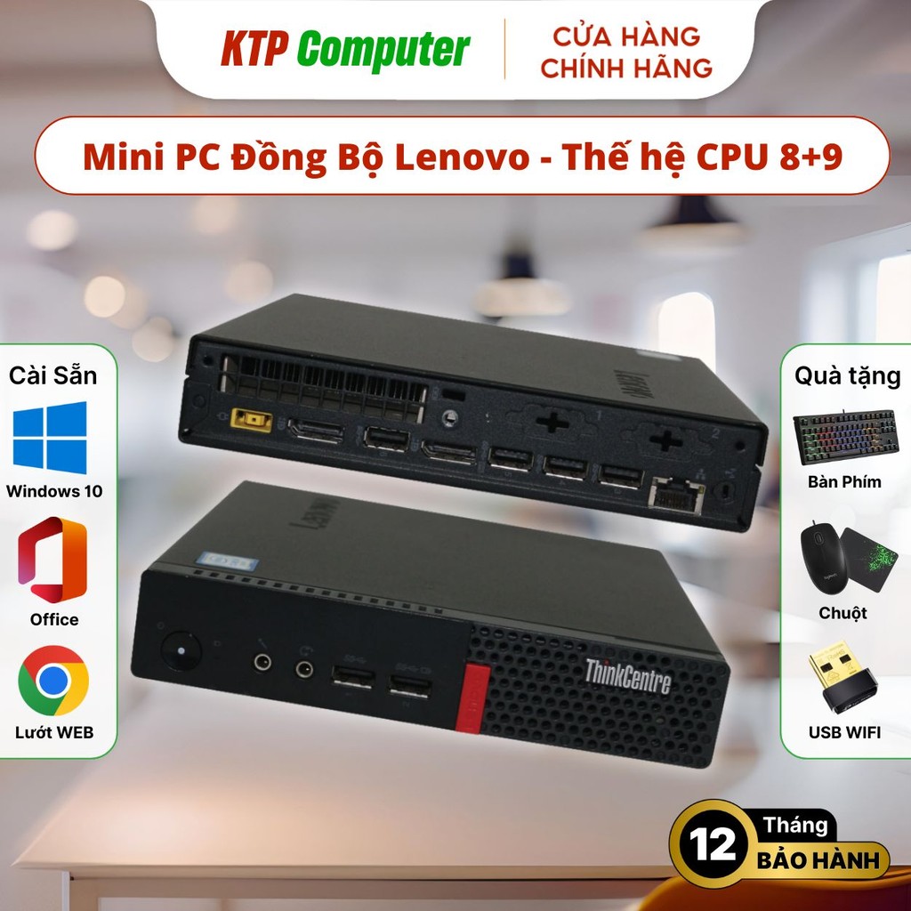 Máy tính mini Lenovo Core i3/i5/i7 thế hệ 8-9, RAM 8GB, SSD 256GB ...
