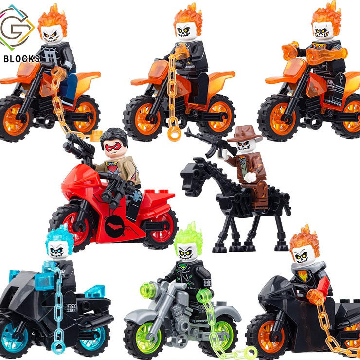Tương thích với Lego Evil Knight Xe máy Hiệu ứng phát sáng Chèn Khối ...