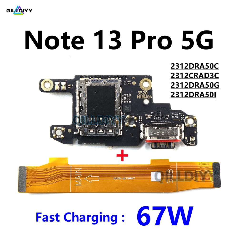 Cổng Sạc Ban Cho Xiaomi Redmi Note 13 Pro 5G Sạc Nhanh Bo Mạch Chủ Kết Nối USB Dock Mic Chính ...