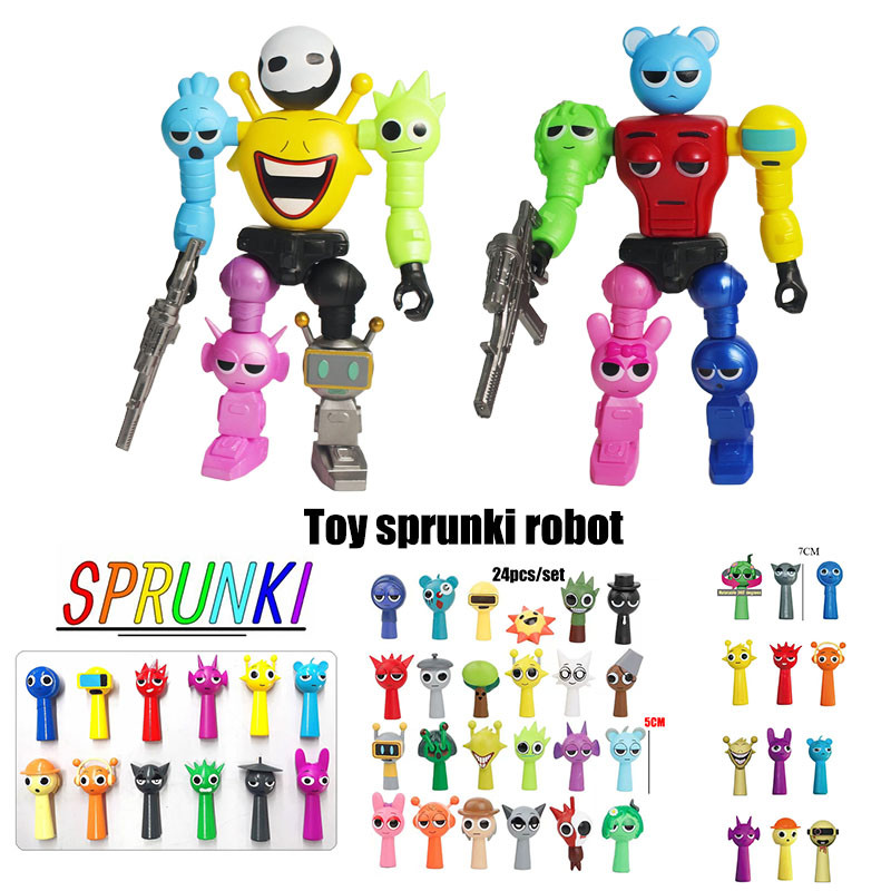 Robot Sprunki Đồ Chơi Lắp Ráp Mô Hình 12 Chiếc Incredibox Sprunki Hành ...