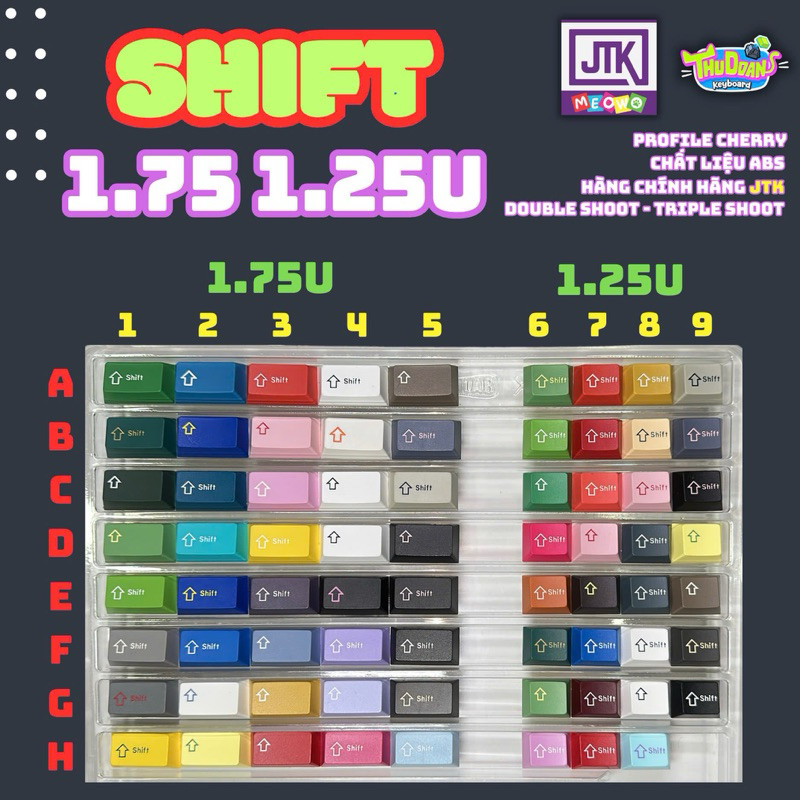 NÚT SHIFT LẺ | Shift R4 1.25u & 1.75u | Keycap lẻ | Mod JTK | Nút Bàn Phím | Hàng grab | Double ...