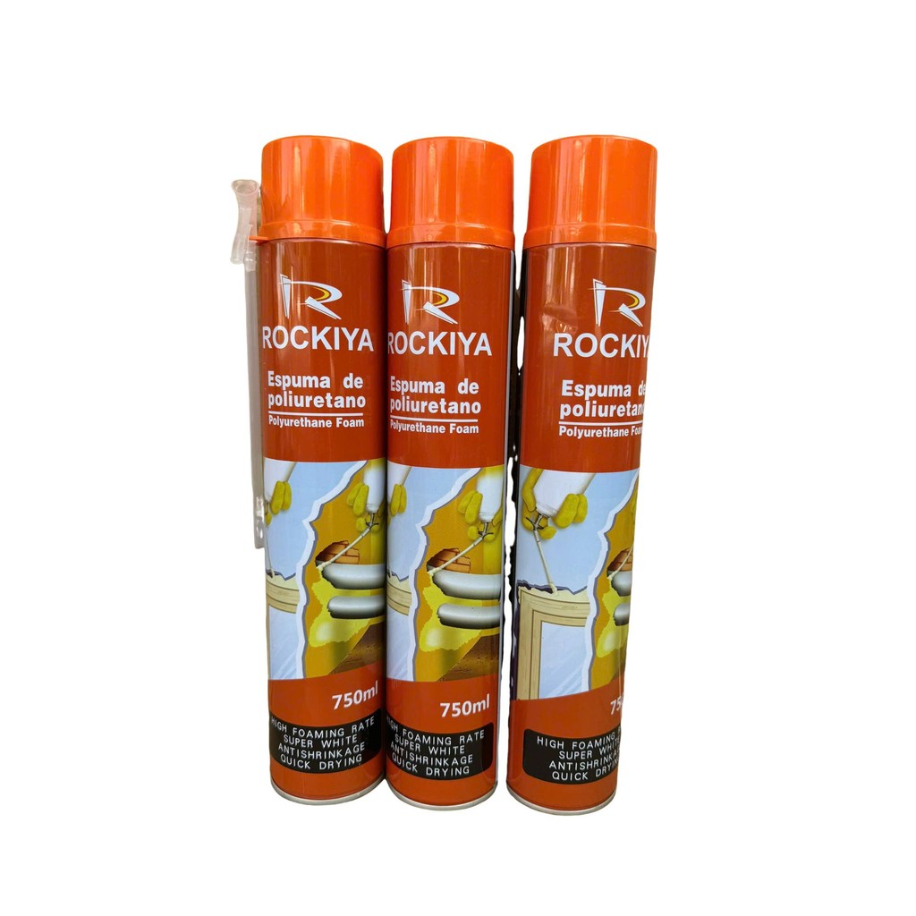 Combo 3 chai keo bọt nở 750ml bình xịt bọt nở Rockiya tỷ lệ tạo bọt cao ...