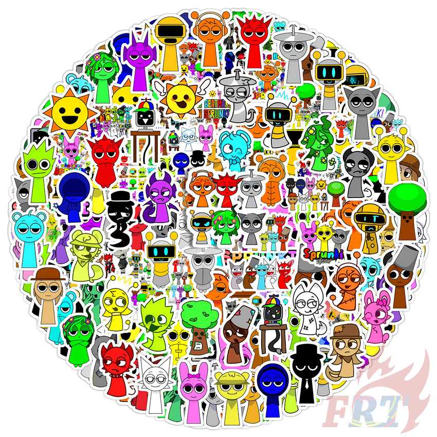 110Pcs/Set Incredibox . Sprunki Q-1 Mini Diary Manual Stickers DIY ...