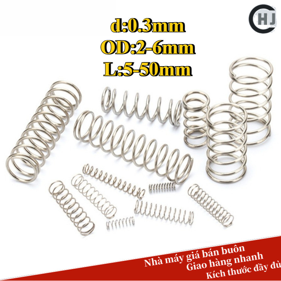 Lò xo nén inox 304 d0.3mm OD2-6mm L 5-50mm 【 HJC-WDY-w 】 | Shopee Việt Nam