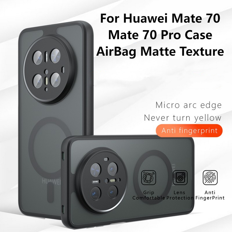 Dành Cho Huawei Mate 70 Pro Mate70 Ốp Lưng Da Sang Trọng Cảm Giác Mờ Mờ Túi Khí Từ Tính Vỏ Điện ...