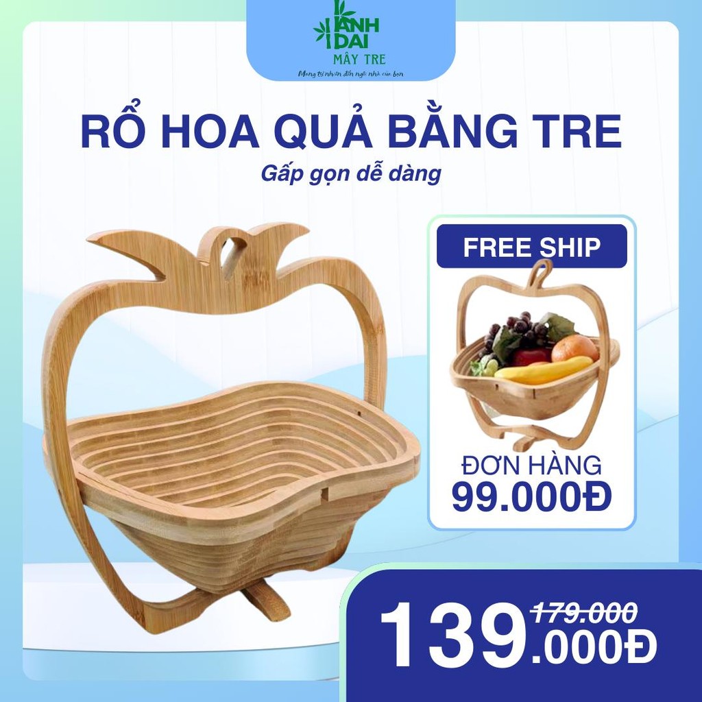 Rổ Hoa Quả Decor Phòng Bằng Tre Gấp Gọn - Hình Quả Táo | Shopee Việt Nam