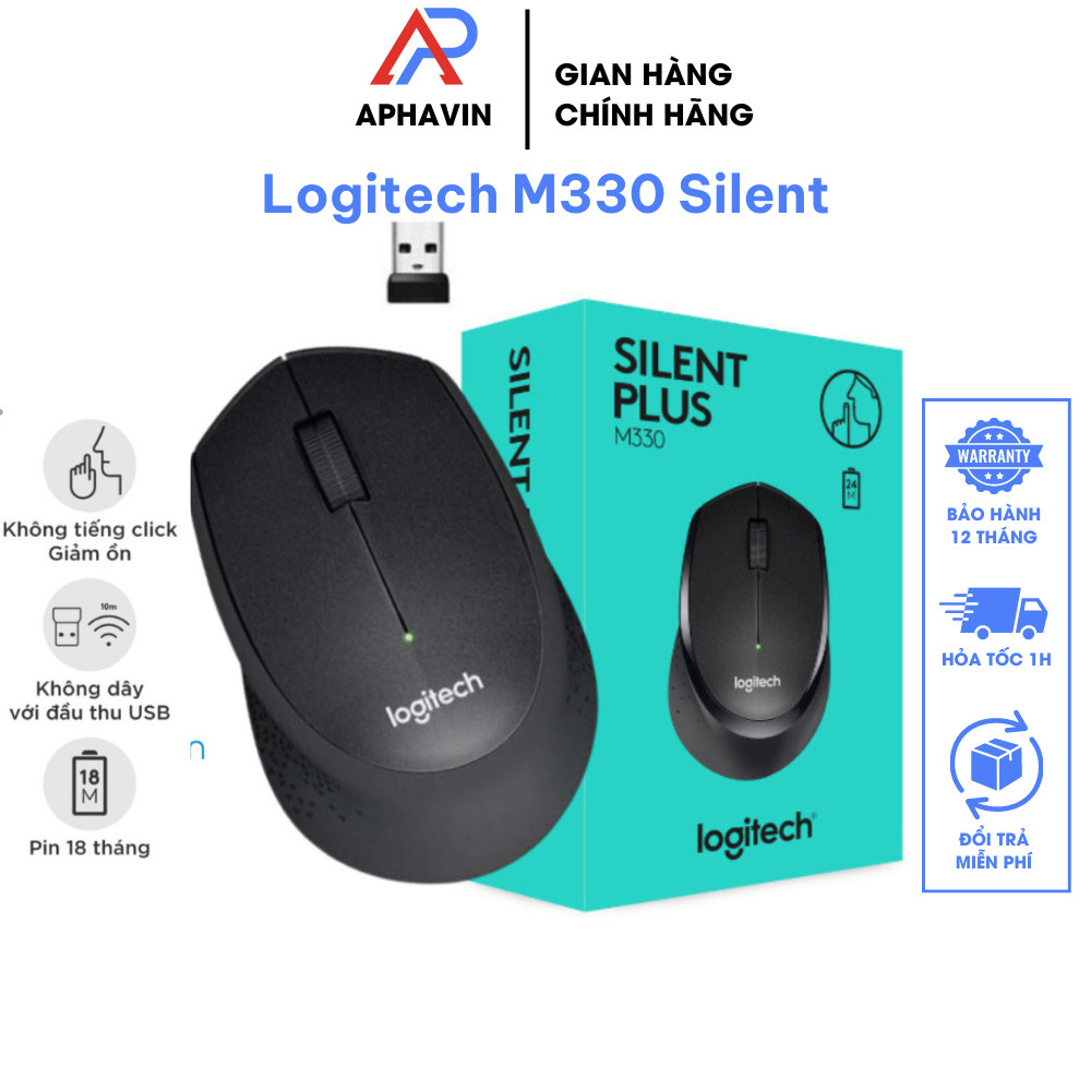 Chuột Không Dây USB M330 Silent Plus Aphavin OEM - Giá Rẻ - Không Gây Tiếng Ồn (BH12 Tháng) DQ29 ...