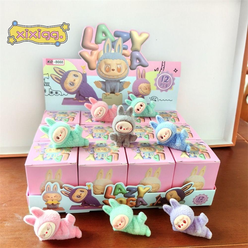 Xixigg 12 Cái / hộp Hộp Labububu, Đồ Trang Trí Mini Hoạt Hình Lazy Yoga ...
