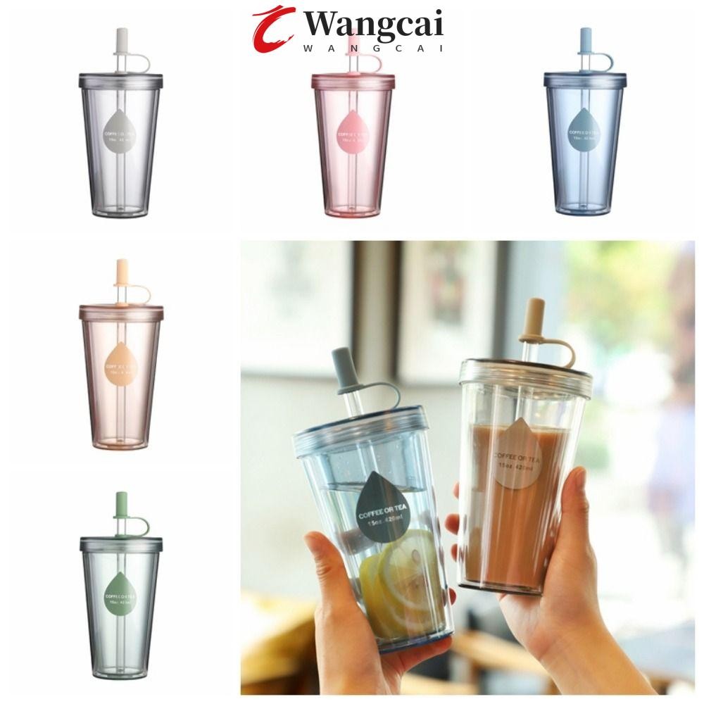 Cốc đựng cốc nhựa WANCGAI, Cốc cà phê đá trong suốt hai tường, Chống rò rỉ Dễ dàng giữ 320 / 420 ...