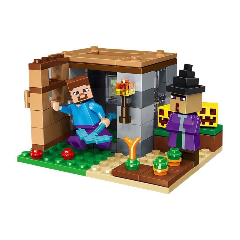 Tương thích với Lego Minecraft Melon Farm Cabin Village Minifigure Khối ...