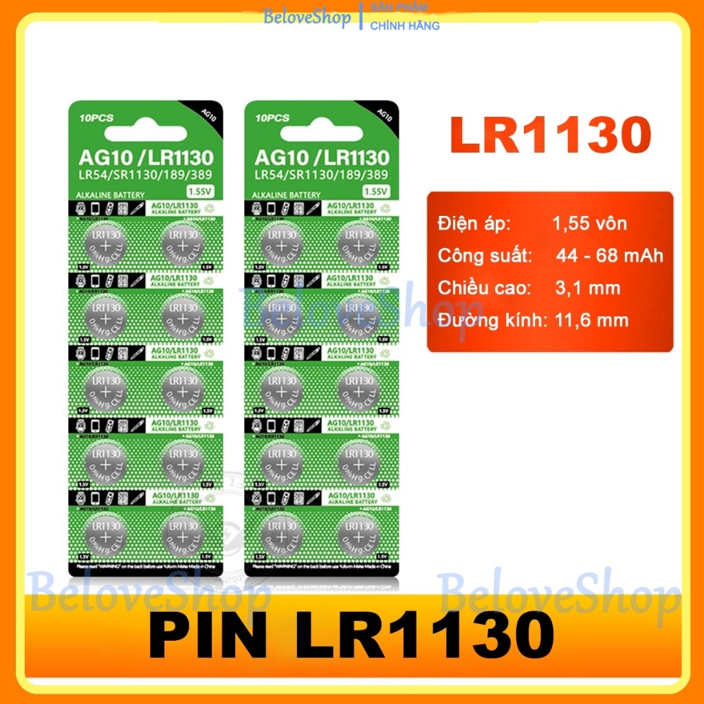 Pin Cúc Áo Vỉ 10 Viên (AG13 LR44) (AG10 LR1130) | Shopee Việt Nam