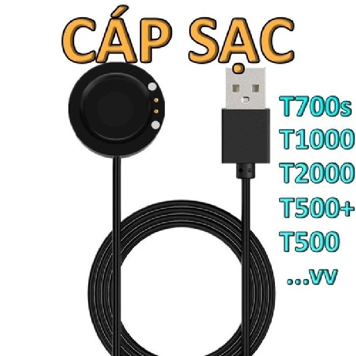 Cáp Sạc Đồng Hồ Thông Minh T500 / T500 pro / T500 Plus / T700s / T1000 ...