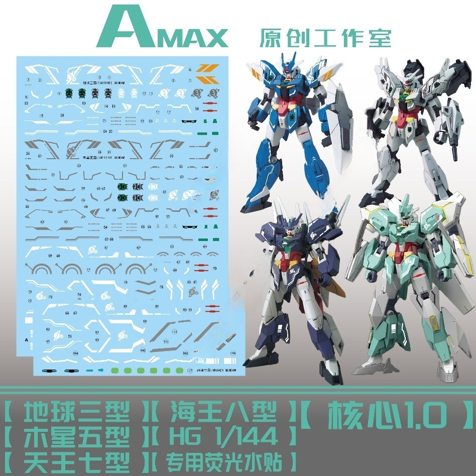 Amax HG 1 / 144 Core 1.0 3 / 5 / 7 / 8 Earthree / Jupitive / Uraven / Nepteight Trượt Nước Decal ...