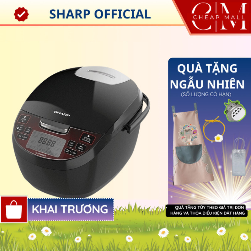 Nồi Cơm Điện Tử Sharp KS-COM193EV-BK/GL 1.8L [12 Chức năng nấu, Màn LCD, Lòng nồi 3 lớp ...