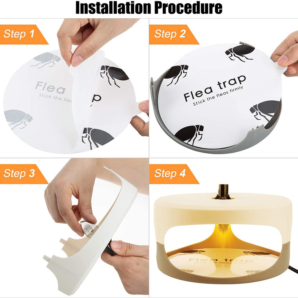 [Justforyou.vn] Dome Flea Trap Flea Killer Trap Pad Bed Bug Trap Light ...
