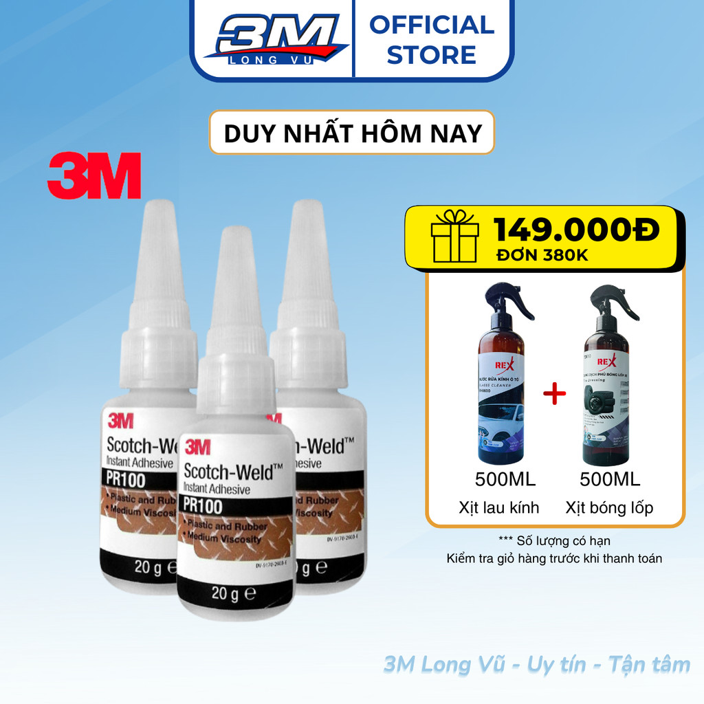 Keo dán đa năng 3m pr100 ,keo dán giày dép da, kim loại ,gỗ ,sành sứ ,cao su siêu dính - 3M Long ...