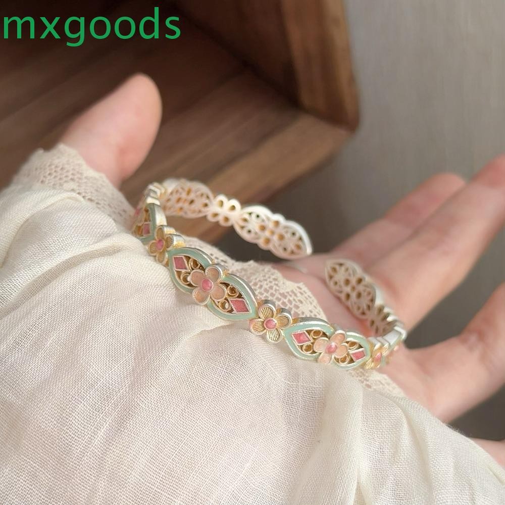MXGOODS Vòng Tay Trung Quốc, Vòng Hoa Men Truyền Thống, Thủ Công Thời Trang Cổ Điển Phong Cách ...