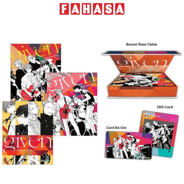 Sách - Bộ Manga - Given: Tập 1-3 (Bộ 3 Tập) - Bản Sưu Tầm - Tặng Kèm Boxset Nam Châm + Card Bo ...