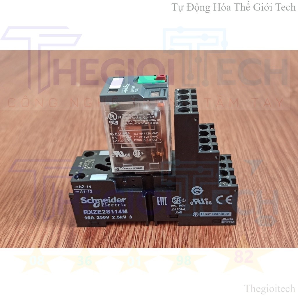 Rơ le trung gian 14 chân RXM 230VAC, RXM 24VDC, đế RXZE2S114M chính ...