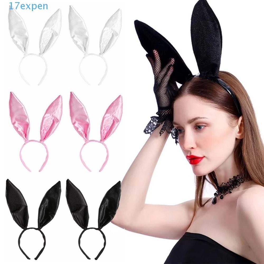 Expen Big Bunny Ears Headband, Silk Satins Easter Rabbit Ear Hairband ...