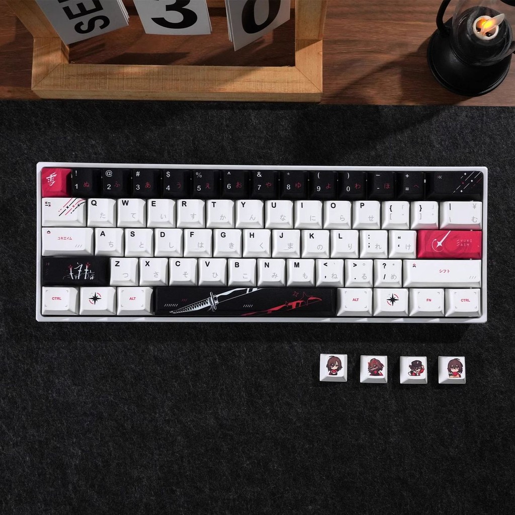 Yuki Keycap Cherry Profile 100 Phím PBT Thuốc Nhuộm Năm Mặt Thăng Hoa Wooting Bàn Phím Cơ ...