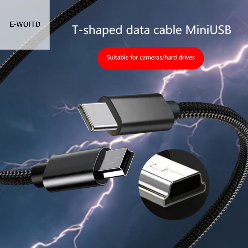 Cáp sạc cáp dữ liệu đa chức năng E-WOITD dài 3 mét Type-c sang Mini USB Thích hợp cho máy ảnh ...