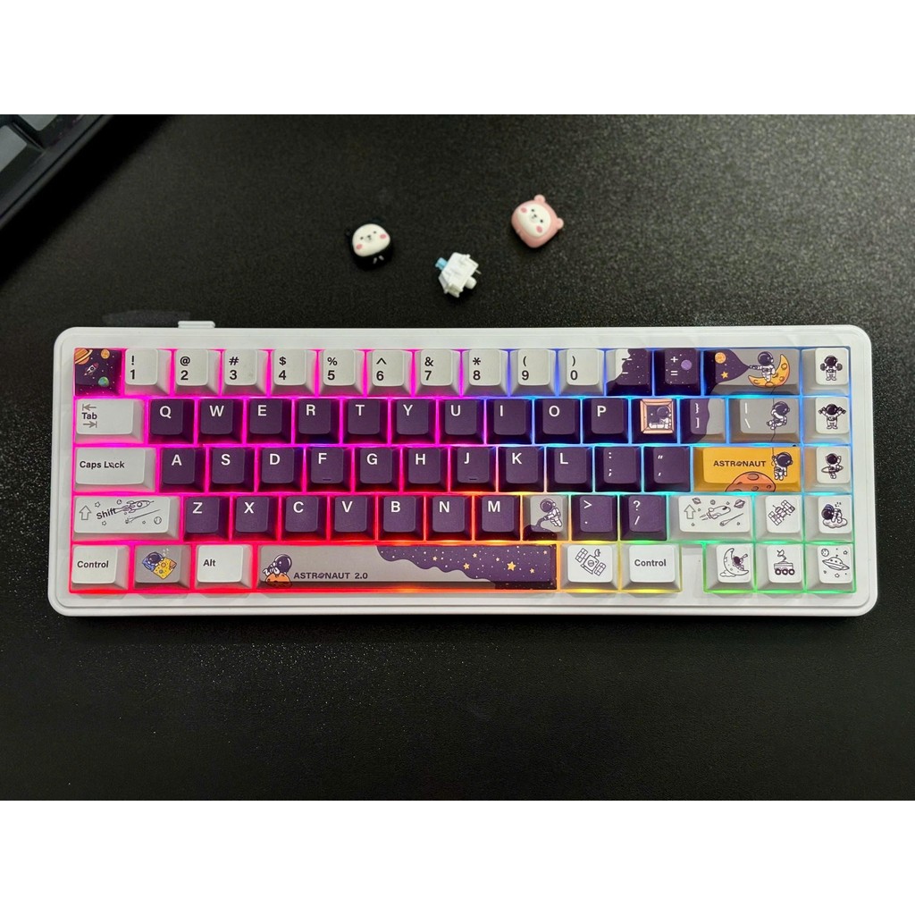 Bàn phím cơ Aula F65 / Mạch Xuôi /3 chế độ kết nố/i Hotswap/ RGB đã Mod ...