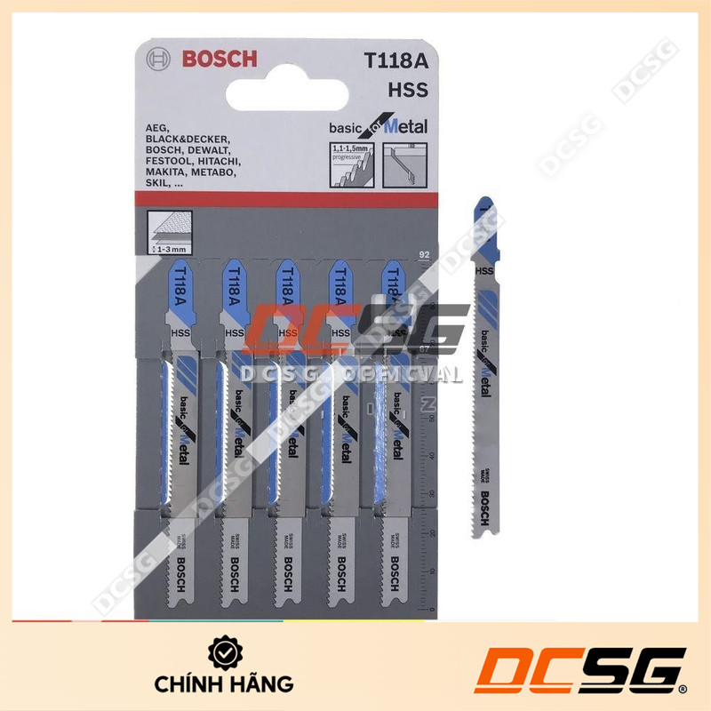 Lưỡi cưa lọng cắt kim loại T118A Bosch 2608631013 (01 lưỡi) | DCSG ...