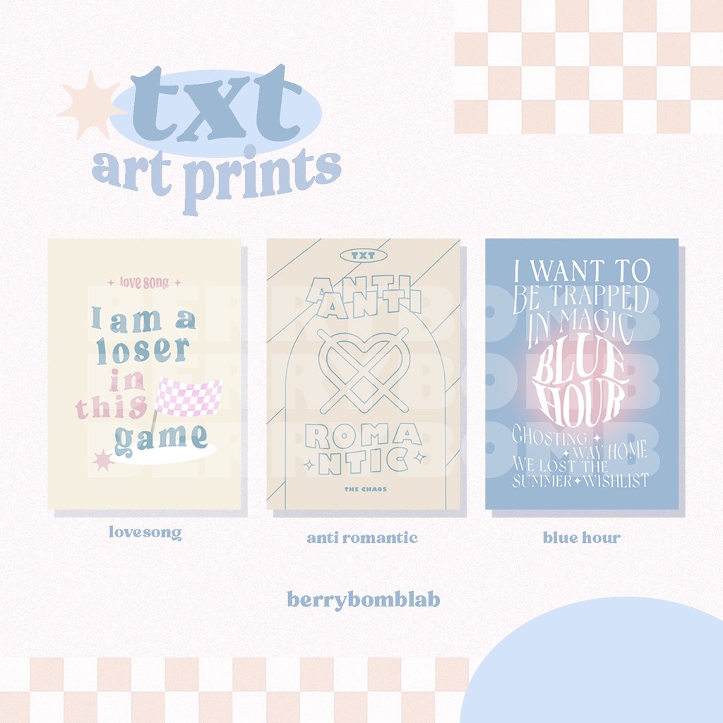 Txt Art Print POSTER - Khổ A5,A4,A3 - Trang Trí Phòng - Dán Tường - Cao ...