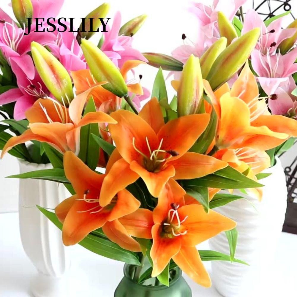 JESSLILY 2 CHIẾC Lily Nhân Tạo, Hoa Nhân Tạo Nhựa Cảm Ứng Thật 7 Màu ...