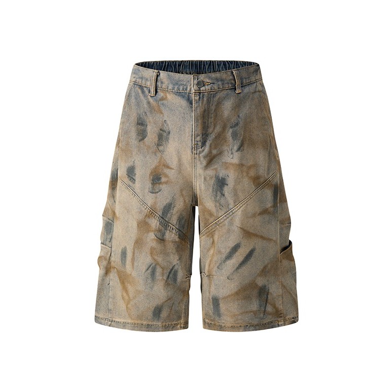Quần short denim nam Trail Echo mùa hè mới của Mỹ retro phù hợp với phong cách đất hoang quần ...